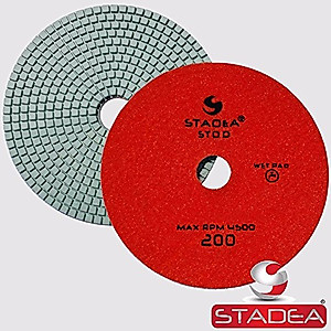 Stadea PPW252B Diamond Polishing Pad 7 Inch Grit 100 For Marble Concrete Stones Terrazzo Granite Floor Polishing
