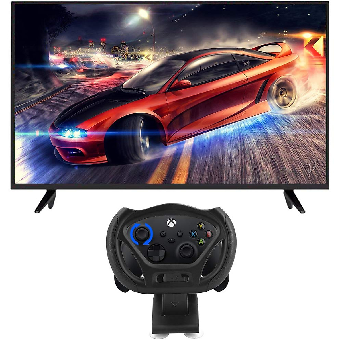 Xbox Series Gaming Racing Wheel, Meagadream Steering Wheel with 4 Table Suction Cup for Microsoft Xbox Series S/X, Xbox One/Xbox One S/Xbox One X Controller (Controller Not Included)