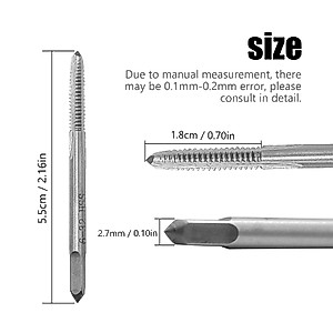 6-32 UNC Machine Tap Thread Pitch 2B Class 3 Flutes High Speed Steel (5pcs)