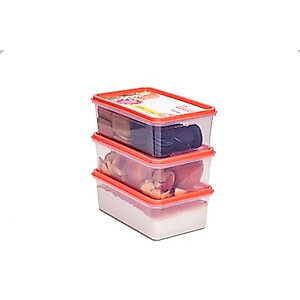 Unica Food Storage Container, with Airtight Lid, Stackable Rectangle Meal Prep Container, BPA-Free, Dishwasher, and Freezer Safe, Set of 3, 28 oz, 5.56x5.56x3.13 in