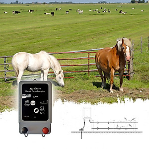 AgriOtter Electric Fence Energizer 20 Acre 2 in 1 Powered by Battery or AC Outlet 10000V 2J Pulse Electric