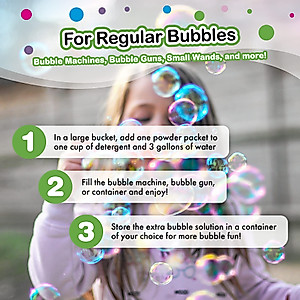 WOWMAZING Big Bubble Refill Powder Mix (6 Packets) - Turns Dish Detergent into Giant Bubbles. Makes 6 GALLONS! - Made in USA