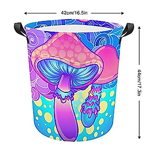 Magic Colorful Mushroom Large Laundry Hamper Foldable Laundry Basket Durable Storage Basket Toy Organizer