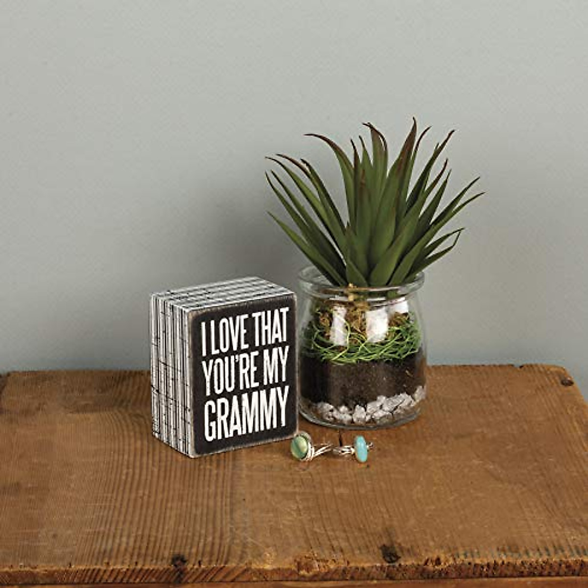 Primitives by Kathy 27215 Pinstripe Trimmed Box Sign, 2.5 x 3-Inches, Grammy