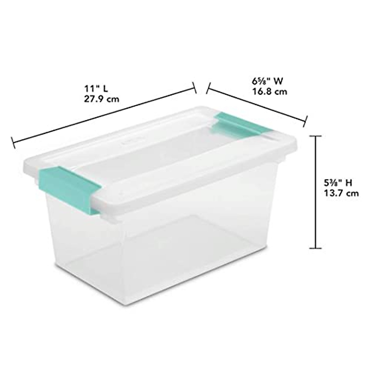 Sterilite Plastic Medium Clip Stacking Storage Box Container with Latching Lid for Home, Office, Workspace, and Utility Space Organization, 8 Pack