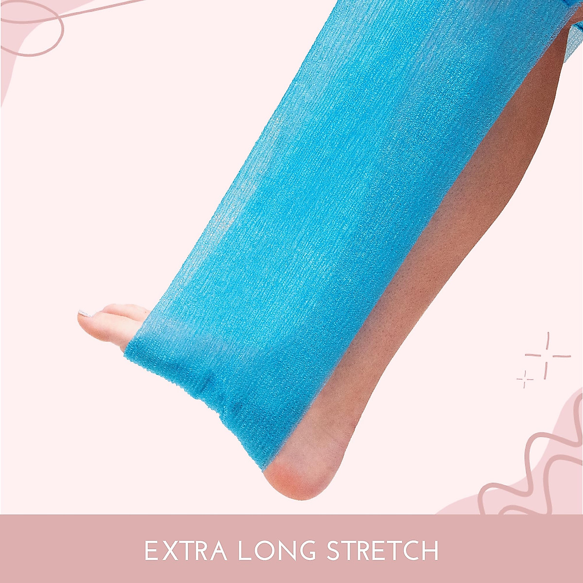 S&T INC. Back Scrubber for Shower, Exfoliating Body Scrubber or Bath Exfoliating Towel for Skin Care, 11.8 Inches x 35.4 Inches, Assorted Pink, 3 Pack