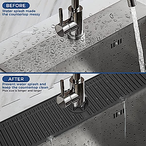 XXL Silicone Faucet Handle Drip Catcher Tray Kitchen Sink Mat Faucet Splash Guard Dish Soap Sponge Holder Kitchen Sink Accessories Drying Mat Kitchen Gadgets Counter Organization Sink Caddy Protectors