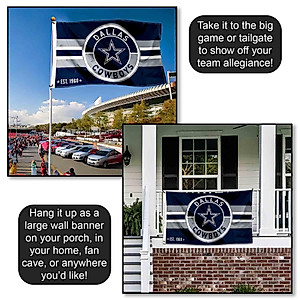 WinCraft Dallas Cowboys Patch Button Circle Logo Flag Large 3x5 Banner