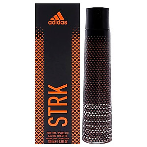Adidas Sport, Strike, Eau de Toilette for Men - Strong, Aromatic Scent with Striking Amber Notes - Perfect for Day & Night - 3.3 Fl Oz