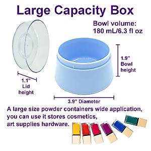 BPA Free Baby Powder Puff Box, Large 2.8" Fluffy Body After-Bath Powder Case, Baby Care Face/Body Villus Powder Puff Container, Makeup Cosmetic Talcum Powder Container with Hand Holder (Blue)