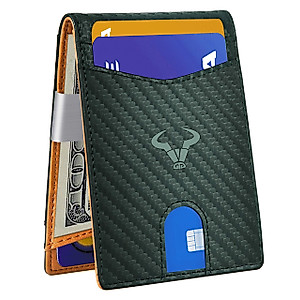 BULLIANT Slim Wallet Men, Leather Wallet Front Pocket Card Holders for Gift Men 3"X4.3"