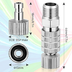 Airbrush Quick Release Coupling Disconnect Adapter Kit, 5 Pieces 1/8 Inch Female Connectors and Male Adapters Adjustment Control Valve Airbrush Accessories for Air Compressor and Airbrush Hose