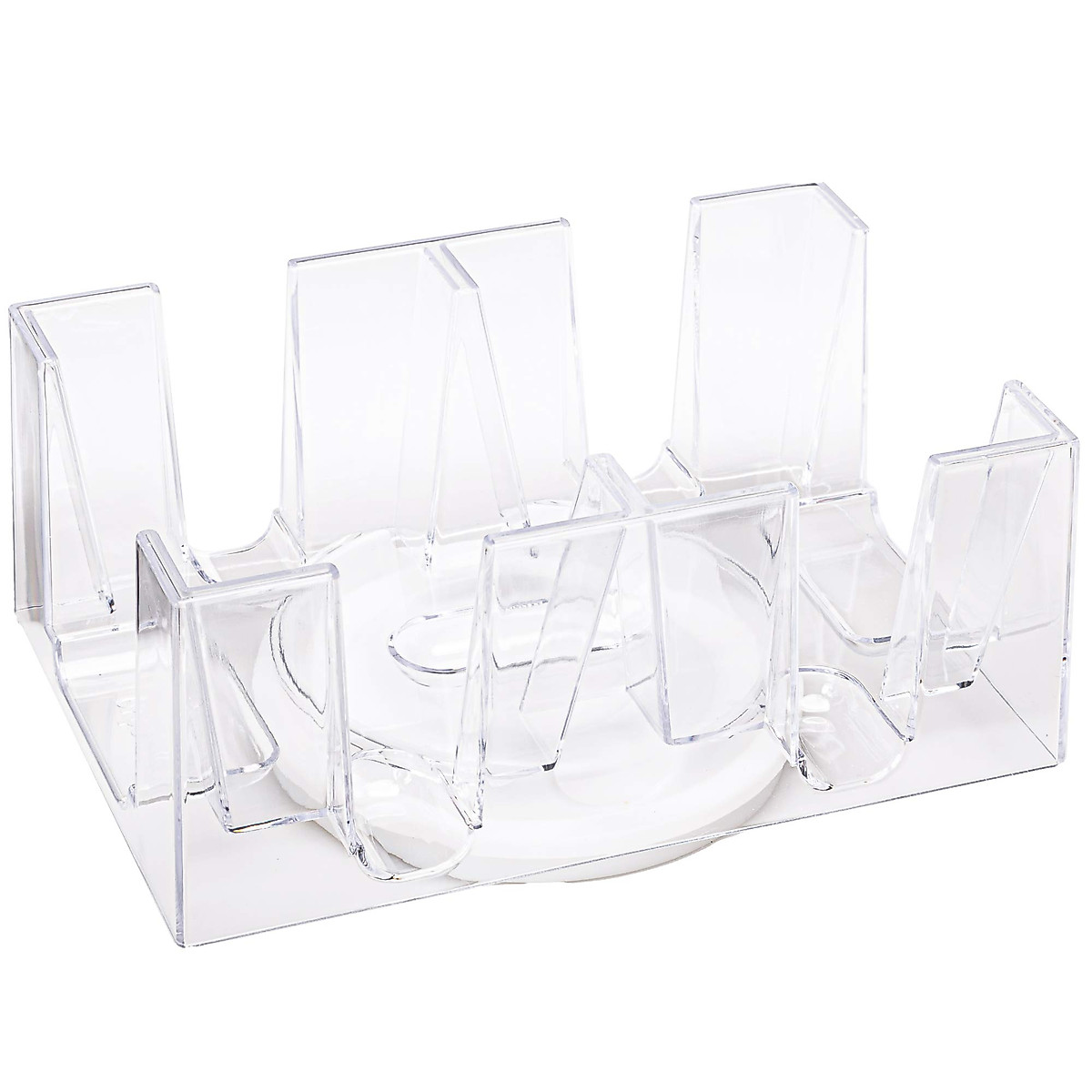 Brybelly Elite Rotating Card Deck Tray | Standard Sized Playing Cards | Rotates in Any Direction | Clear | 9 Deck Tray