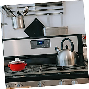 SHOWERORO 3pcs Enamel Pot Enamel Stockpot with Lid Soup Pot with Lid Small Pots for Cooking Quart Stock Noodle Pot Milk Pot Cookware Kitchen Pots With Cover Red Instant Noodle Pot