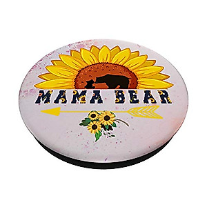 Mama bear sunflower floral cute baby cub PopSockets PopGrip: Swappable Grip for Phones & Tablets