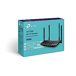 TP-Link AC1200 Gigabit WiFi Router (Archer A6) - 5GHz Dual Band Mu-MIMO Wireless Internet Router, Supports Guest WiFi and AP mode, Long Range Coverage