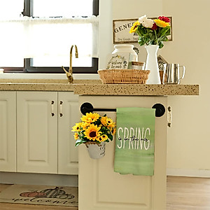 Spring Kitchen Towels for Spring Decor Flower Leaves Dish Towels 18x26 Inch Ultra Absorbent Bar Drying Cloth Spring is in the air Sign Hand Towel for Kitchen Bathroom Party Home Decorations Set of 2