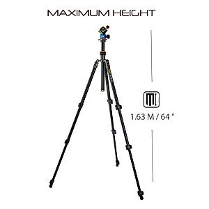 3 Legged Thing Patti Flip Lock Magnesium Alloy Tripod & Tripod Ballhead - Blue/Black (PATTI)