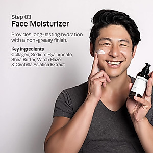 HommeFace Daily Trio Skin Care Set for Men, 3-Step Routine