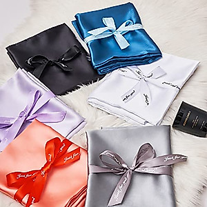 KINMEROOM Satin Pillow Cases Queen Size Set of 2, Similar to Silk Pillow Cases 2 Pack,Black Silky Satin Pillowcase for Hair and Skin,Pillow Covers with Envelope Closure for Women (20x30 Inches)