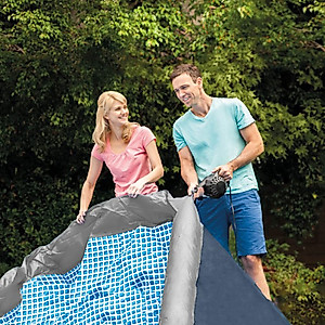 Intex Easy Set 15' x 42" Round Inflatable Outdoor Above Ground Swimming Pool Set with 1000 GPH Filter Pump, Ladder, Ground Cloth, and Pool Cover