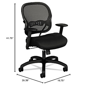 HON VL712MM10 VL712 Series Mid-Back Swivel/Tilt Work Chair, Black Mesh