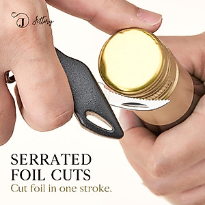 Jettory Wine Opener, Premium Waiters Corkscrew w/Foil Cutter & Cap Remover for Wine Bottle, Sturdy Stainless Steel Wine Key for Servers Waiters and Home Use