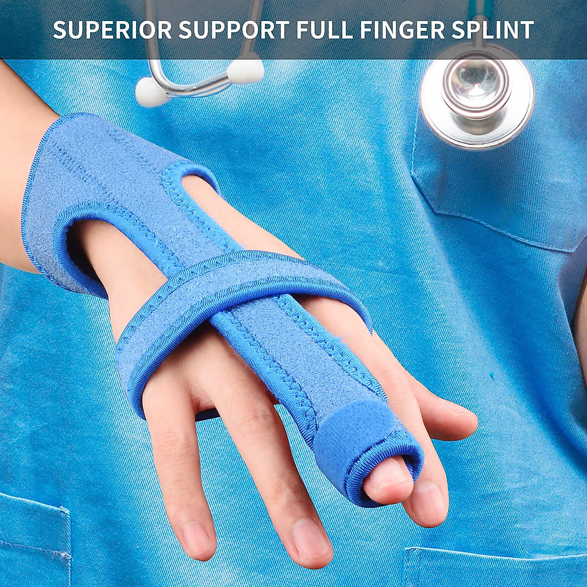 Finger Splint Trigger, Medical Grade Aluminum Brace Support Guard Splints for Straightening Broken Fingers, Injuries, Arthritis, Trigger Finger, Dislocation Pain Relief(11*9.8inch/25*28.5cm)