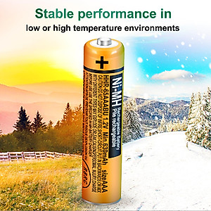 6 Pack HHR-65AAABU NI-MH Rechargeable Batteries 1.2V 630mAh AAA Battery for Panasonic Cordless Telephone Batteries