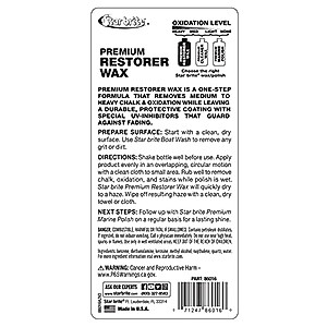 STAR BRITE Premium Restorer Wax - For Heavy to Medium Oxidation - 16 OZ (086016)