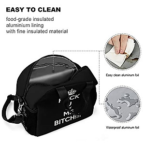 Fuck U Pay ME Bitch Printed Lunch Box Tote Bag with Handles and Shoulder Strap for Men Women Work Picnic