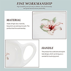 Tea Spoon Rest Jewelry Tray Ceramic Teabag Holder, Tea Bag Holder Teapot Shaped Resting Saucer Spoon Rests Teabag Saucer Seasoning Dish Loose Tea Dish Jewelry Organizer Stand