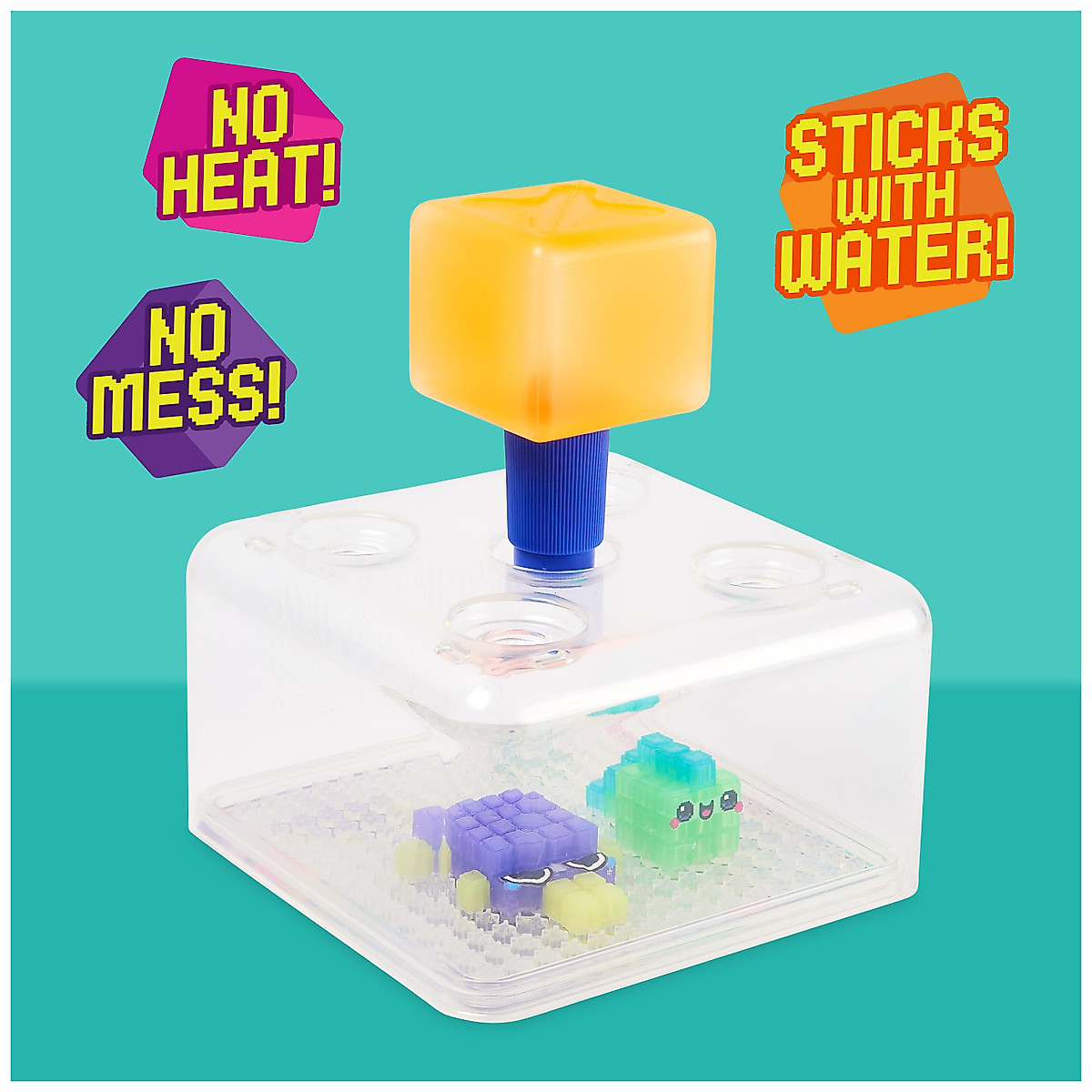 Pixobitz, Exclusive Neon Studio with 600 Water Fuse Beads, Decos and Accessories, Makes 3D Creations with No Heat, Arts and Crafts Kids Toys