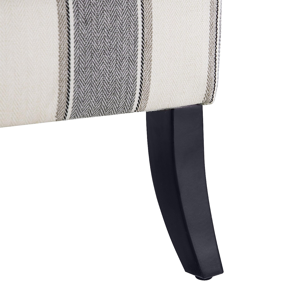 HUIMO Printed Accent Chair Upholstered Linen Fabric Living Room Chair with Rivet Comfy Armchair with Hold up to 300lb Capacity Reading Sofa Chair for Bedroom, Study (1, Wide Stripe Grey)