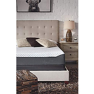 Signature Design by Ashley Full Size Chime Elite 10 Inch Plush Green Tea & Charcoal Gel Memory Foam Mattress with Micro Cool Cover, Full Size