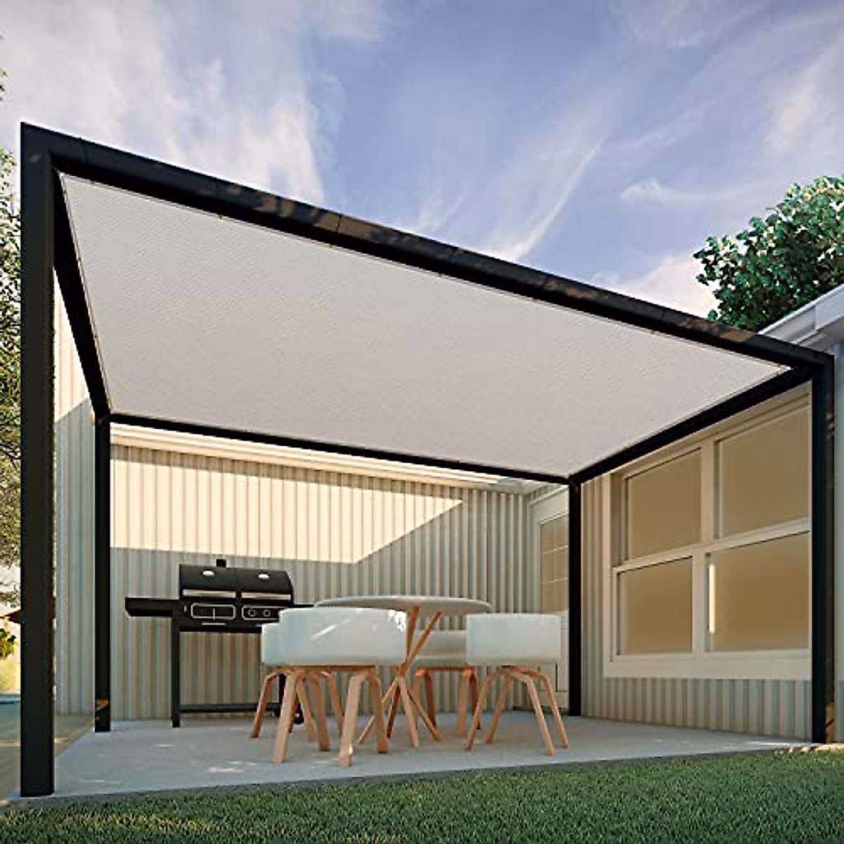 Patio Paradise 20' x 40' Straight Edge Sun Shade Sail, Light Gray Rectangle Outdoor Shade Cloth Pergola Cover UV Block Fabric - Custom 3 Year Warrenty