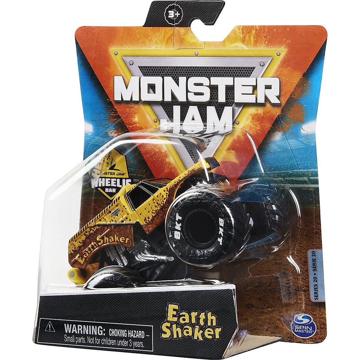 Monster Jam 2021 Spin Master 1:64 Diecast Monster Truck with Wheelie Bar: Show Time Earth Shaker