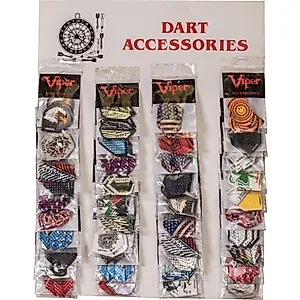 Viper Assorted Dimplex Dart Flights on Display Card: 40 Sets of Mixed (Standard and Slim) Flights, 120 Pieces