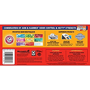 Hefty Ultra Strong Tall Kitchen Trash Bags, Clean Burst Scent, 13 Gallon, 40 Count