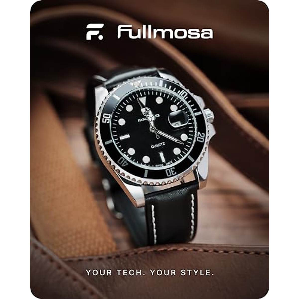 Fullmosa 18mm Leather Watch Bands Compatible with Garmin Vivoactive 4S/Vivomove 3S/Active S/Venu 2S/Move 3S,Black