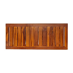 TeakCraft Teak Shower Bench with Shelf 30 Inch for Bathroom, Spa - Fully Assembled, Shower Stool, The Freya