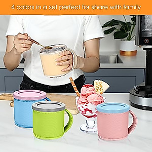 AIEVE Neoprene Sleeve Compatible with Ninja Creami Pints, 4 Pack Insulated Sleeves with Handle for Ninja Creami Containers, Fits for Ninja Creami Deluxe Pints NC299, NC301, NC501