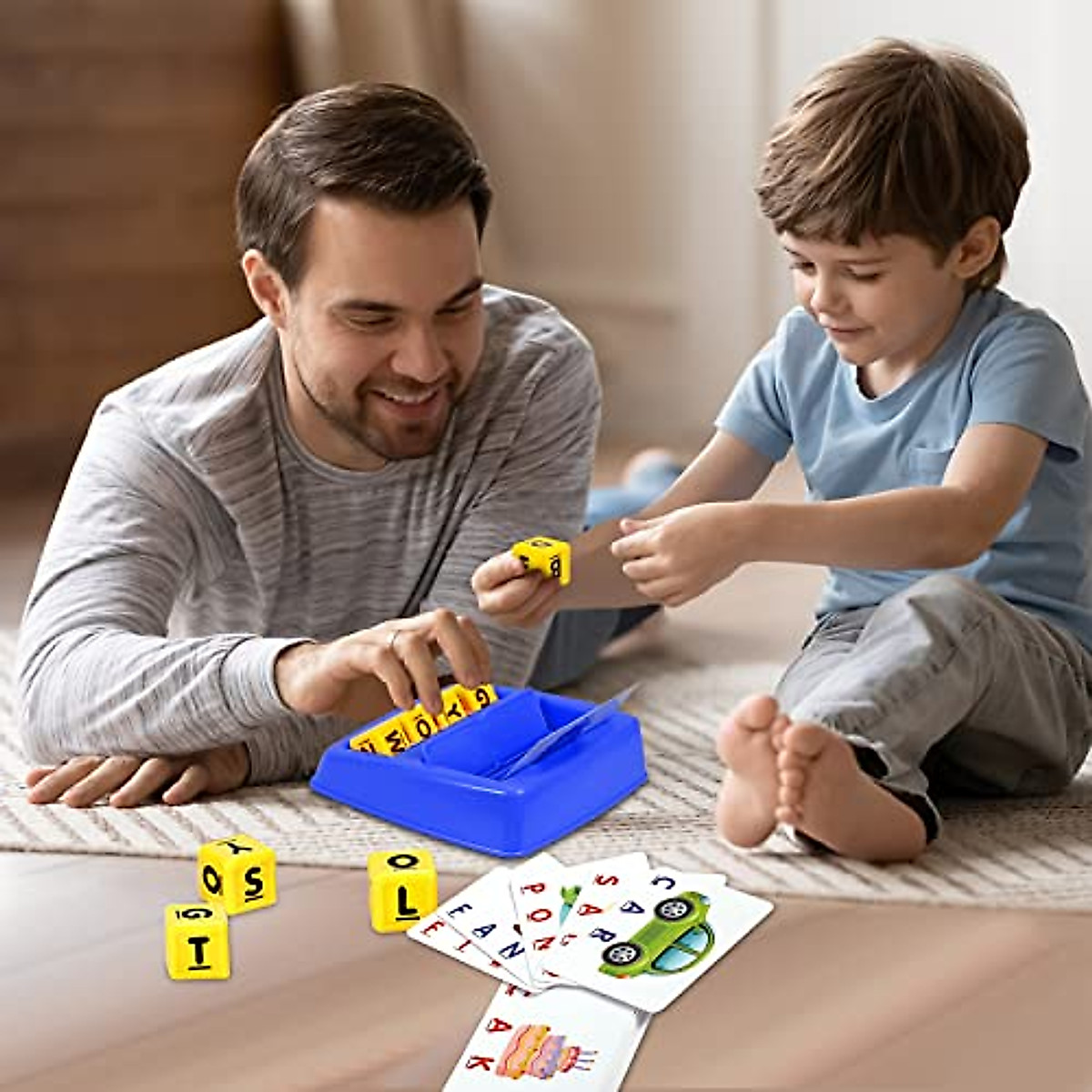 Fenikso Matching Letter Game, Alphabet Spelling & Reading Words, Objects & Color Recognition, Early Learning Educational Toy for Preschool & Kindergarten Kids Over 3-8 Years Old, Best Gifts