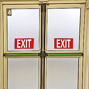 EXIT Signs Glow In The Dark EXIT Decals 3 Pack 12"x7" EXIT Photoluminescent Signs Stickers, Glows For Up To 8 Hours