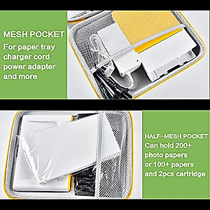 Case Compatible with Kodak Dock Plus or Kodak Dock Portable Instant Photo Printer, 4x6 Photo Paper/Charger Cord Other Accessories Everything fits Great Inside - Black (White)
