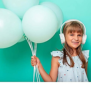 GIFTEXPRESS 60pcs 12" White Balloon Sticks, Plastic Balloon Sticks with Cups for Birthday Party, Wedding, Anniversary Decorations