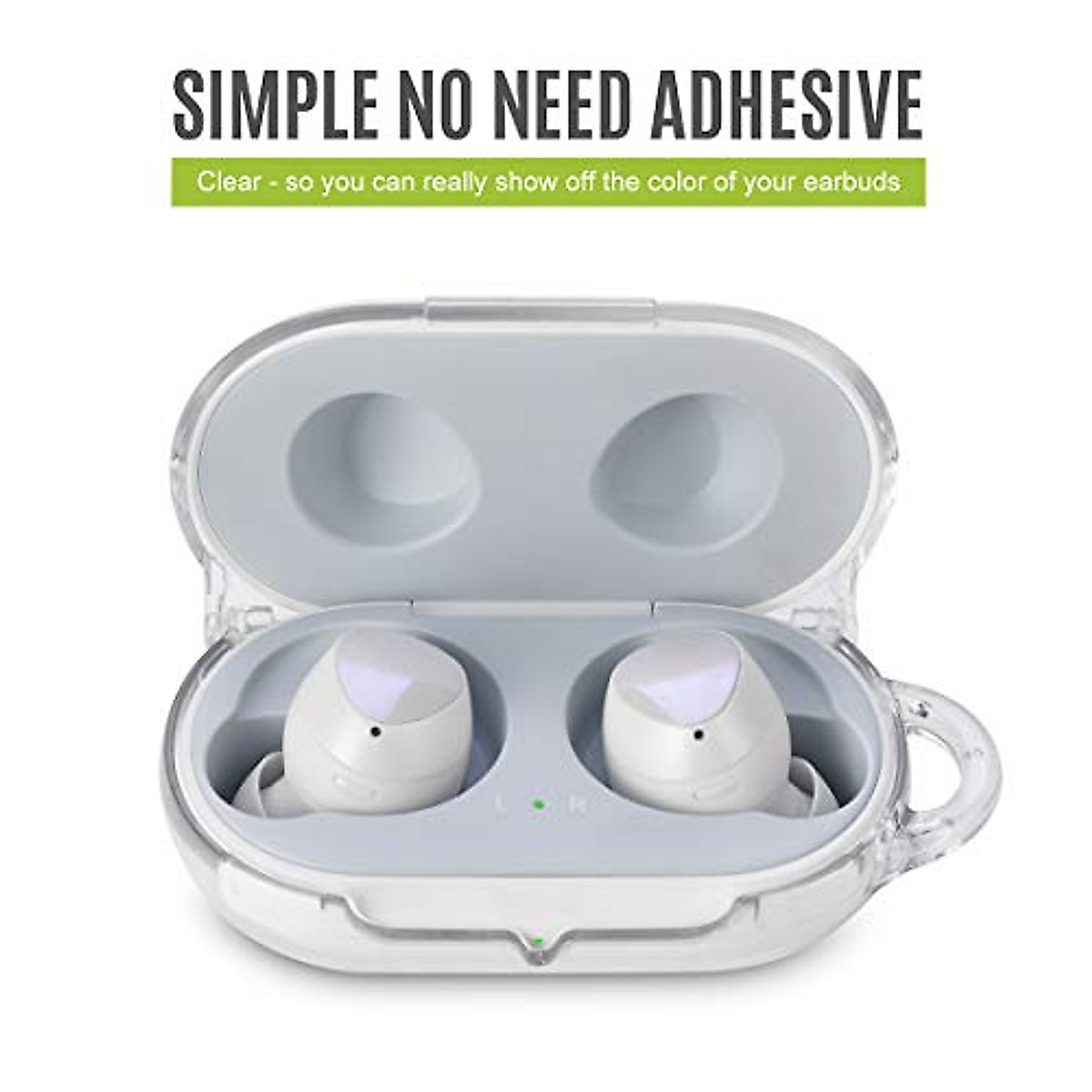 Kconn Polycarbonate Case for Galaxy Buds and Buds+ Plus, no Need Adhesive Case Cover, Hard and Shockproof, Compatible with Samsung Galaxy Buds and Buds Plus 2020 (Clear)