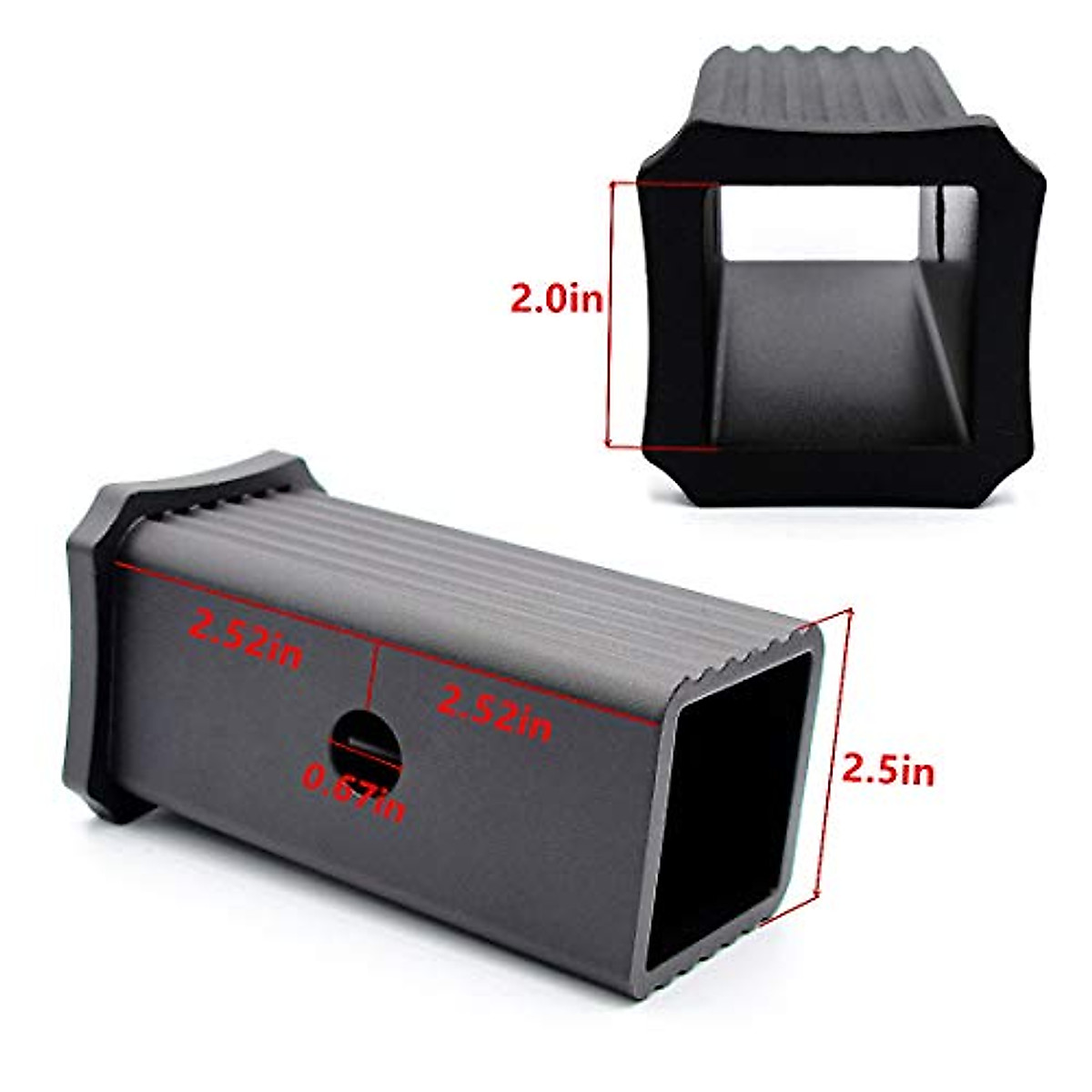 2-1/2" to 2" Trailer Hitch Receiver Adapter Reducer for 2.5 Inches to 2 Inches Square Receiver Hitch Billet Aluminum