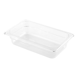 Restaurantware Met Lux 2.5 Inch Deep Food Pans 1 1/4 Size Commercial Food Storage Container - Freezable Avoids Breaking Clear Plastic Cold Pans Dishwashable For Kitchens Restaurants Or Cafeterias