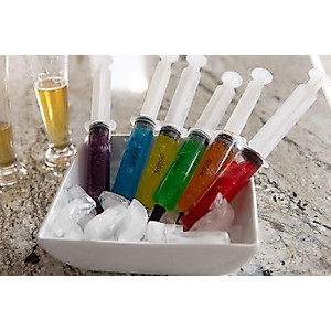 EZ-Inject Plastic Syringes for Jello Shots 2.5oz - 100% Safe and Reusable Jello Shot Syringes with Caps - 25 Pack Large Syringe Shots Holiday and Halloween Party Supplies for Adults